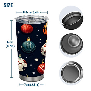QWEUIOP 20oz Insulated Travel Coffee Mug Sport Christmas Stainless Steel Tumbler with Lid Double Wall Vacuum Coffee Cup For Hot and Cold Drinks14356