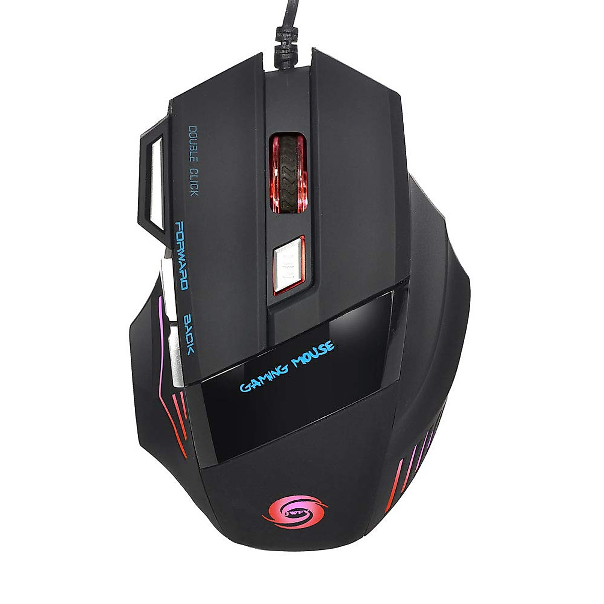 Minelody Game Mouse, Proteus Spectrum Tunable Gaming Mouse USB 2.0 7-Button Wired Esports Gaming Mouse Black