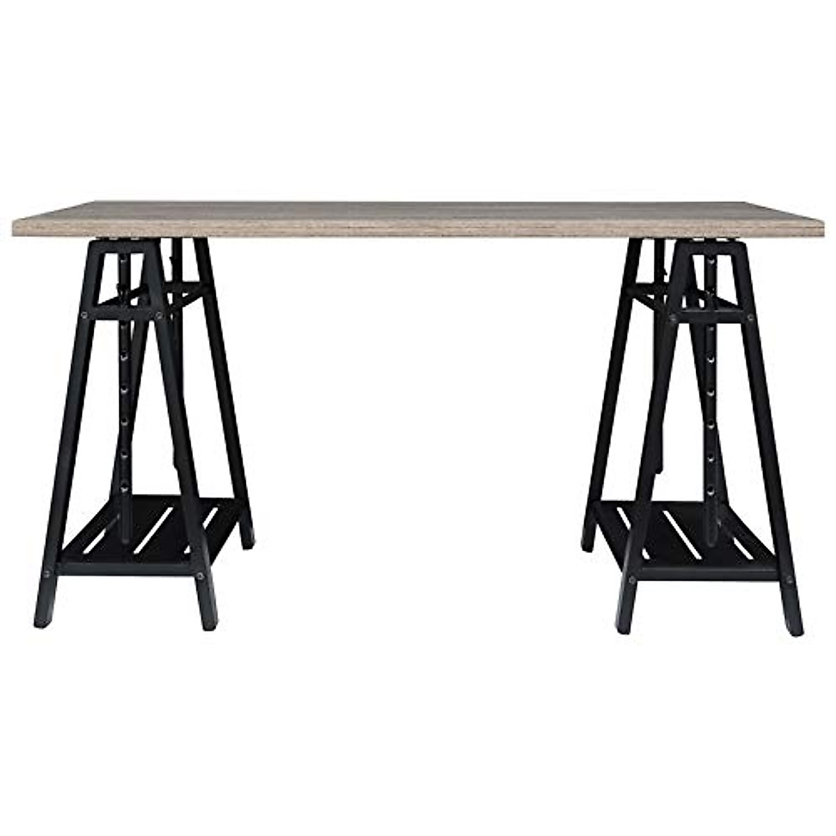 Signature Design by Ashley Irene Industrial Adjustable Desk, Beige & Gray
