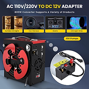 Anbull Upgraded 800W SMPS 110V AC to 12V DC Converter Power Supply Adapter,110V to 12V Converter 800W Transformer,Max Current 66.7A