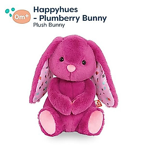 B. toys- B. softies- 12" Plush Bunny- Super Soft Stuffed Animal- Washable Rabbit Toy- for Babies, Toddlers, Kids-Happy Hues- Plumberry Bunny- 0 Months +