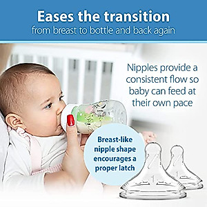 Dr. Brown’s Wide-Neck Baby Bottle Woodland Designer Bottles, 5 oz/150 mL, 2-Pack with HappyPaci Pacifiers and Lovey Holder, Deer