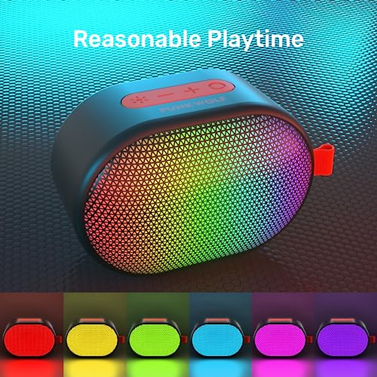 ROFALL Bluetooth Speakers Portable, Wireless Speaker with RGB Lights, HD Sound, 5 Watts, Compact Size, Dual Pairing, TWS, Waterproof, Suitable for Mobile Phones, Tablets and Laptops