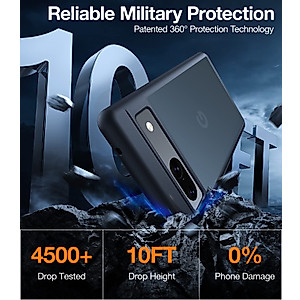 TORRAS Shockproof Designed for Google Pixel 7a Case, [Military Grade Drop Tested] Translucent Slim Protective Matte Hard Back & Soft Edge Cover Phone Case for Google 7a Case 5G Guardian, Black