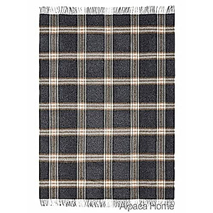Alpaca Home | Tartan Plaid Alpaca Throw Blanket | 100% Baby Alpaca Wool in Natural Shades | 6.6 Feet Long X 4.25 Feet Wide | Hypoallergenic, Soft & Cozy (Campfire Plaid)