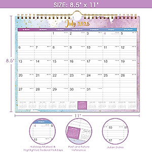 2025 Calendar - Wall Calendar 2025, Jan. 2025 to Dec. 2025, 11" x 8.5", 12 Monthly Wall Calendar 2025 with Julian Date - Waterink