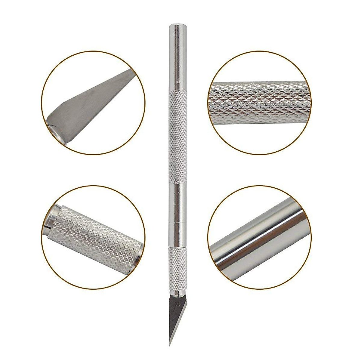 Mlife Precision Carving Craft Knife Stainless Steel Hobby Knives for DIY Art Work Cutting - 2 Handles and 60 Spare Blades with Storage Case