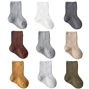 Adeimoo Newborn Cotton Socks Unisex Baby Solid color Sock Ankle Socks for Boy Girls Infant Toddlers 0-6 Months
