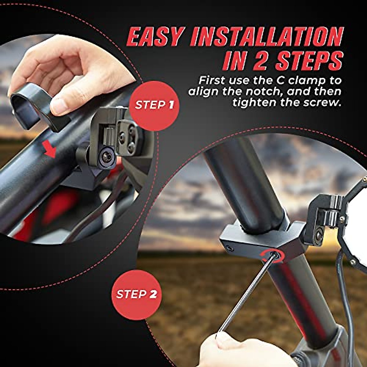 KEMIMOTO UTV Side Mirrors with Turn Signal & Spot Light for 1.6"-2" Roll Bar, Heavy Duty Aluminium Multi-Adjustment UTV Mirrors Compatible with Polaris RZR Kawasaki Mule Pioneer Talon Can Am X3 CFMOTO