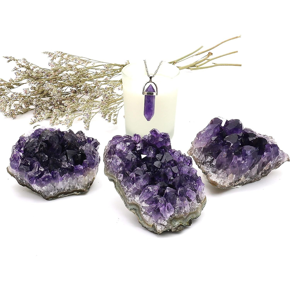 Nvzi Amethyst Crystals, Amethyst Clusters, Amythestyst Crystals, Amathesis Crystal, Raw Amethyst Stone, Natural Amethyst Geode Cave Healing Crystal Stones, Purple Crystal, Amatista, About 0.1 Lb