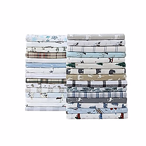 Eddie Bauer - Queen Sheet Set, Warm Breathable Cotton Flannel Bedding with Deep Pockets, Brushed for Extra Softness, Cozy Home Decor, Oeko-Tex Certified (Woodlands Friends, Queen)