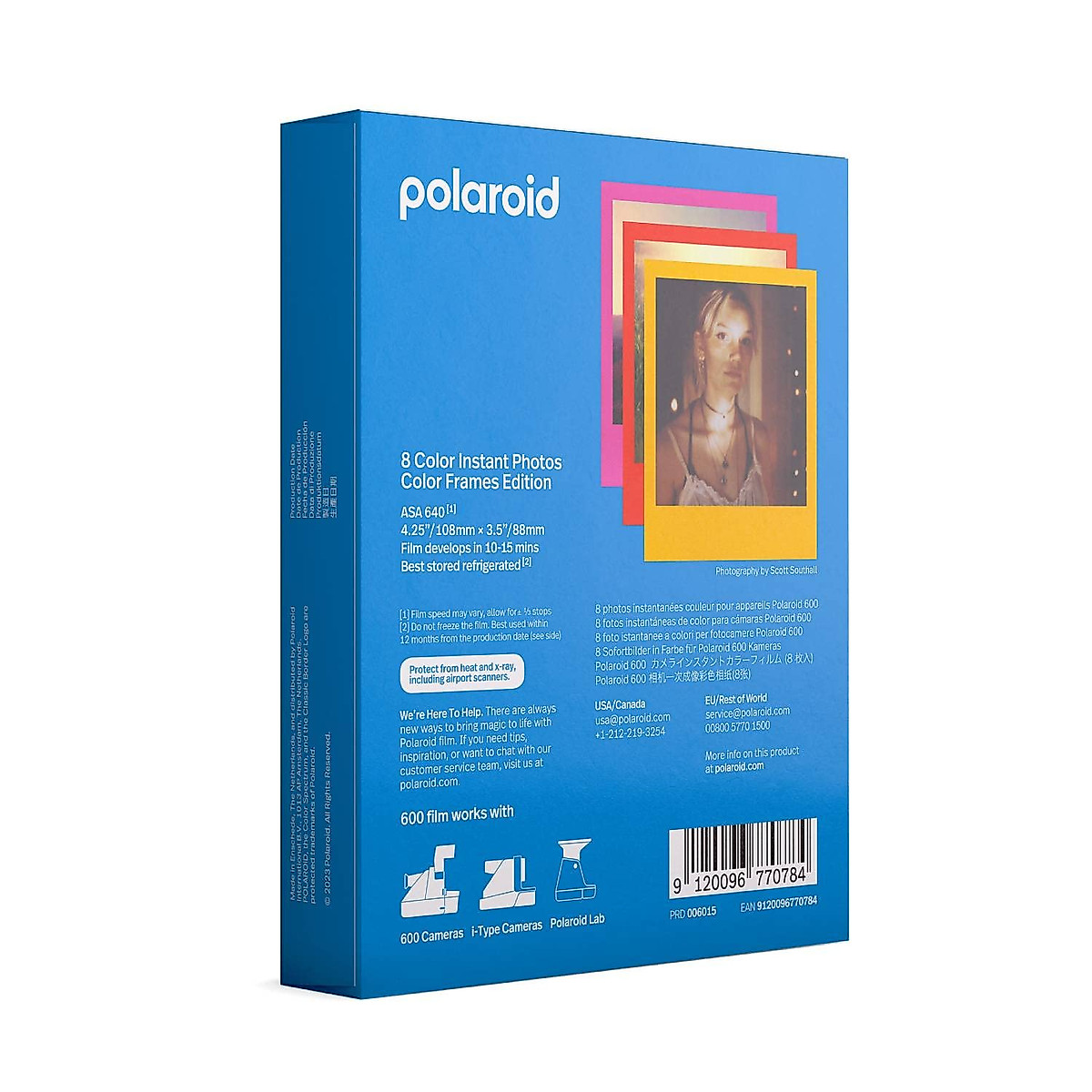 Polaroid Color Film for 600 Color Frame + Pink Album holds 32 photos + Cleaning Cloth