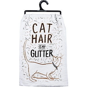 Primitives by Kathy Cat Hair is My Glitter Decorative Kitchen Towel