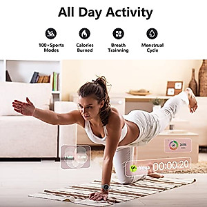 FITVII Smart Watch Answer/Make Call, Fitness Tracker with 24/7 Blood Pressure Heart Rate and Blood Oxygen Monitor, Sleep Tracker Calorie Step Counter Waterproof Smartwatch for Android iOS Women Men