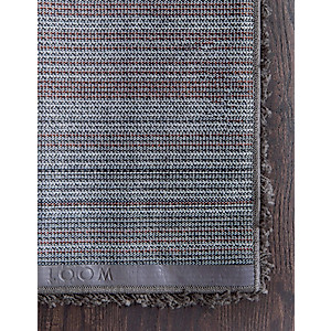 Unique Loom Solid Shag Collection Area Rug (10' x 13' 11" Rectangle, Graphite Gray)