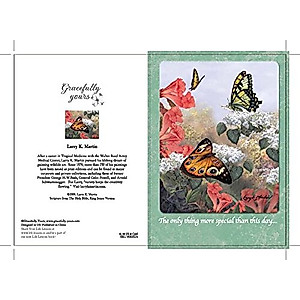 Gracefully Yours Blessed Birthday Greeting Cards Featuring Butterflies by Artist Larry Martin, 12, 4 Designs/3 Each with Scripture Message