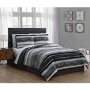 Avondale Manor Laken 7-Piece Bed in a Bag, Queen, Black