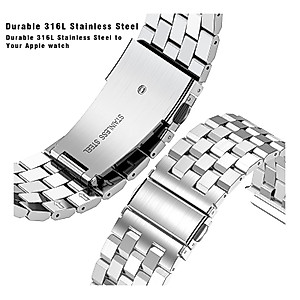 SUPLINK Stainless Steel Case with Band Compatible with Apple Watch Ultra 2/1 49mm Metal Rugged Protector Cover for iWatch Men (Silver)