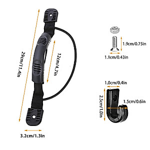 WILLWIN 2 Pcs Kayaks Canoe Side Mount Handles Replacement with Bungee Cord Paddle Holder Accessories + 2 Pcs J Hook with Hardware Kit for Luggage Handle, Cooler Handle, Incubator Handle