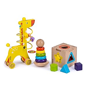 TOTJOY Montessori Toys for 1 Year Olds 18+ Months Wooden Educational Toy for Toddlers Shapes Sorting Stacking Toys Busy Board Sensory Toys Early Development & Activity Toys