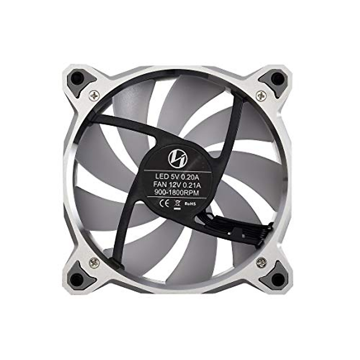 LIAN LI Bora Digital Series RGB BR DIGITAL-3R S, 120mm Addressable RGB LED PWM Fan, 3 Fans Pack - Silver Frame,Sliver
