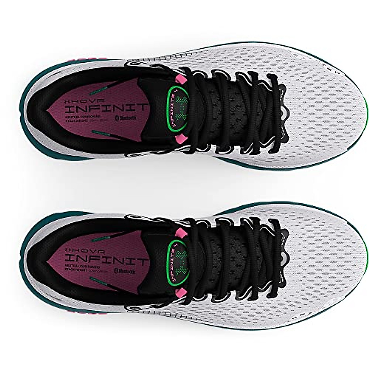 Under Armour Men's HOVR Infinite 4 Running Shoe, (101) White/Tourmaline Teal/Extreme Green, 10