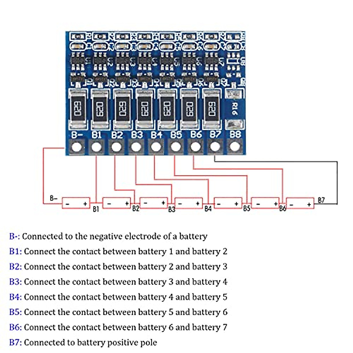AITRIP 3PCS Lithium Battery Protection Board 3S 4S 5S 6S 7S 8S 21V 4.2v li-ion Balancer Board 18650 li-ion balncing Full Charge Battery Balance Function Protection Board