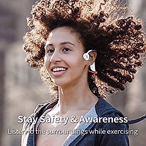 Open-Ear air Conduction Headphones, RockShine Wireless air Conduction Sports Headphones, Bluetooth 5.3 Lightweight sweatproof Sports Headphones, Suitable for Running, Cycling, (Black)