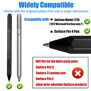 No Wear Out Titanium Alloy Pen Tips fits for Surface Pen, Realititcs Pencil Like Refill Replacement Nibs fits for Microsoft Surface Pro 7 6 5 4 Series(Model 1776) Surface Laptop Stylus Pen,2 Pack