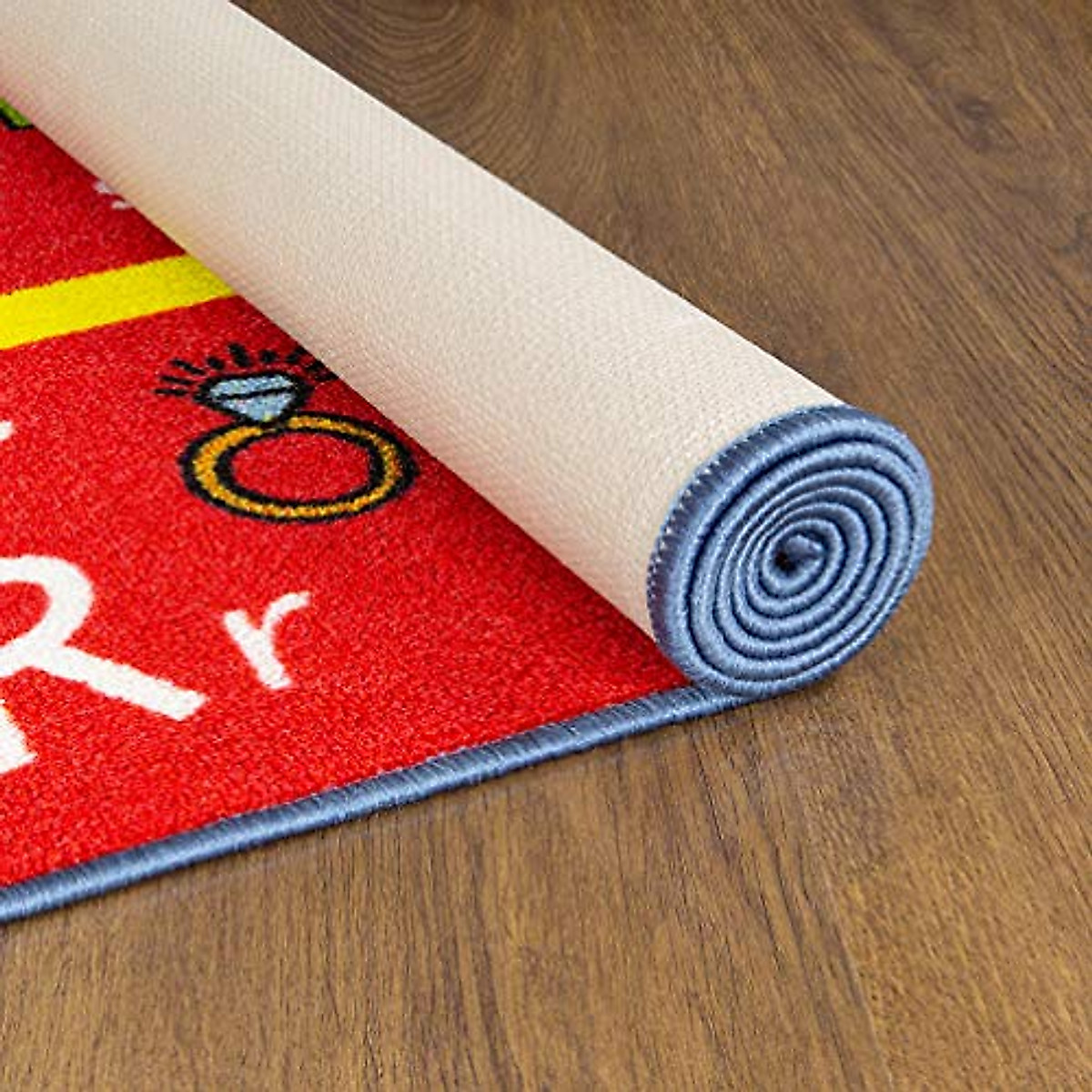 KC Cubs ABC Alphabet, Numbers & Shapes Educational Learning & Fun Game Play Area Rug for Kids Bedroom, Toddler Classroom and Baby Playroom