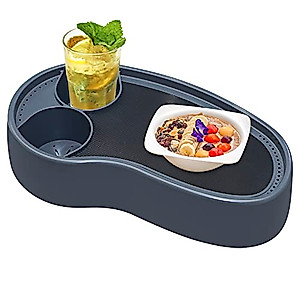 Treerit Hot Tub Table, Adjustable Hot Tub Tray with 2 Cup Holder, Hot Tub Accessories, Stable, Heavy-Duty, Nonslip Hot Tub Drink Holder for Aboveground Bathtub, Spa with Wall Thickness Of 2'' to 7.5''