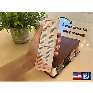 Books of The Bible Christian Bookmark - 20 Pack - Large Print - Made in USA