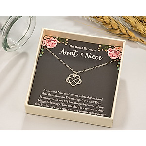 RareLove Aunt Gifts,Aunt Christmas Gifts,Gifts for Aunt Gifts from Niece,925 Sterling Silver Tiny Infinity Heart Necklaces for Women,Aunt Niece Necklace