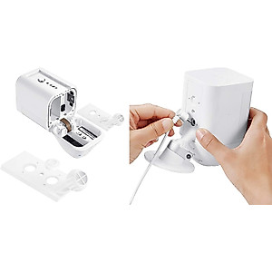 Wasserstein Solar Panel Compatible with Ring Spotlight Cam Plus/Pro/Battery, and Ring Stick Up Cam Battery - Includes Barrel Plug with USB C Adapter - 2W 5V Charging (3 Pack, White)