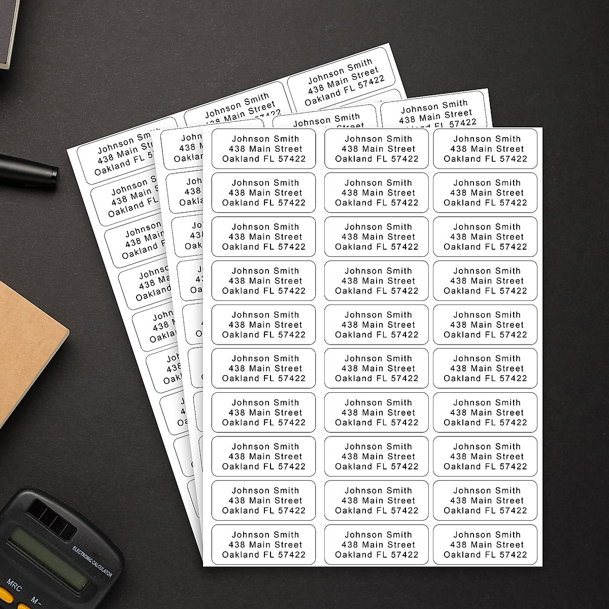 Return Address Labels Personalized Stickers – 150 Personalized Address Labels Self Adhesive, Simple Flat Sheet Return Address Stickers for Envelopes, Quality Custom Address Labels, White Return Label