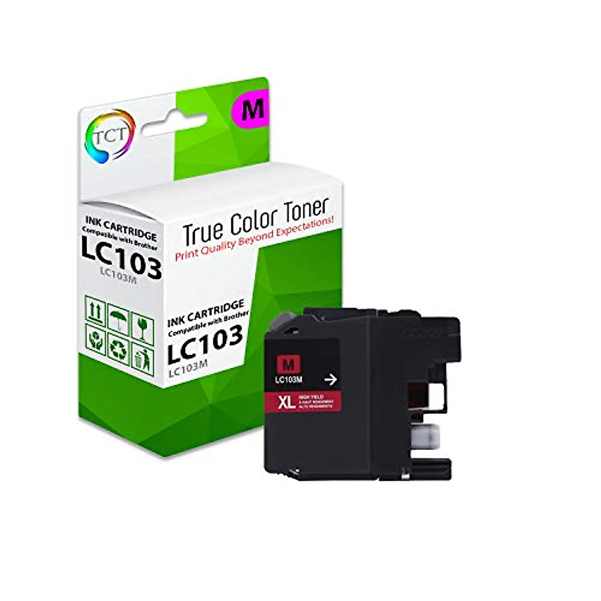 TCT Compatible Ink Cartridge Replacement for Brother LC103 LC103C LC103M LC103Y Works with Brother MFC-J470DW J475DW J6920DW J285DW J870DW Printers (Cyan, Magenta, Yellow) - 6 Pack