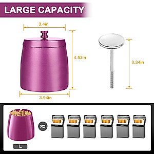 H.Romo Ashtray with Lid - Ash Tray for Cigarettes Smokers, Large Home Ashtray with Cover for Indoor Outdoor, Windproof Outside Metal Ashtrays with Cover Smell Proof for Patio (Rose,L)