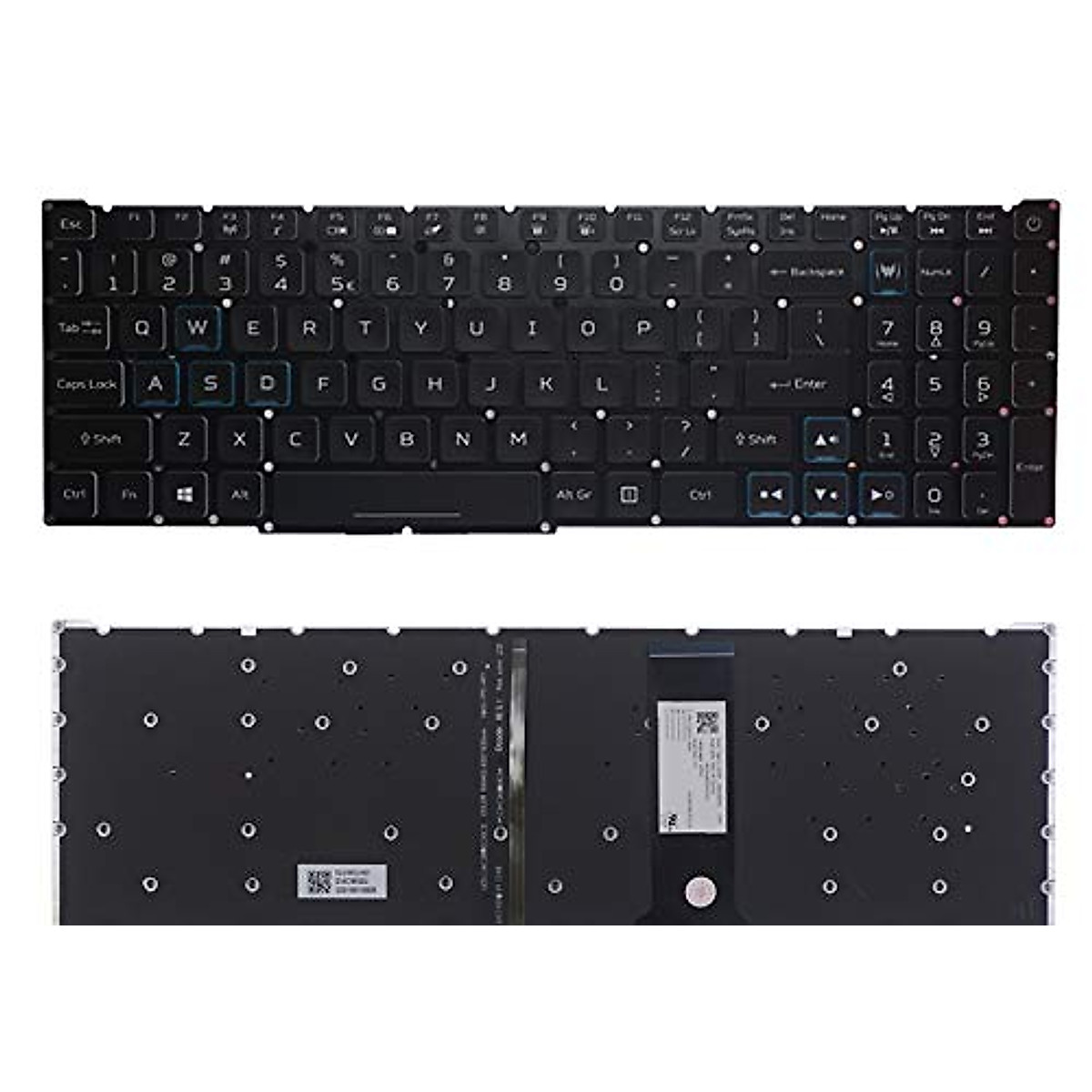 EJTONG New for Acer Nitro 5 AN515-54 AN715-51 AN515-54-71FT AN515-54-72B7 AN515-54-50AF AN515-54-55YM AN515-54-58YY Laptop US Backlit Gaming Keyboard as Photo