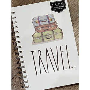 Rae Dunn Large Letter Travel. Spiral Notebook (160 lined pages)