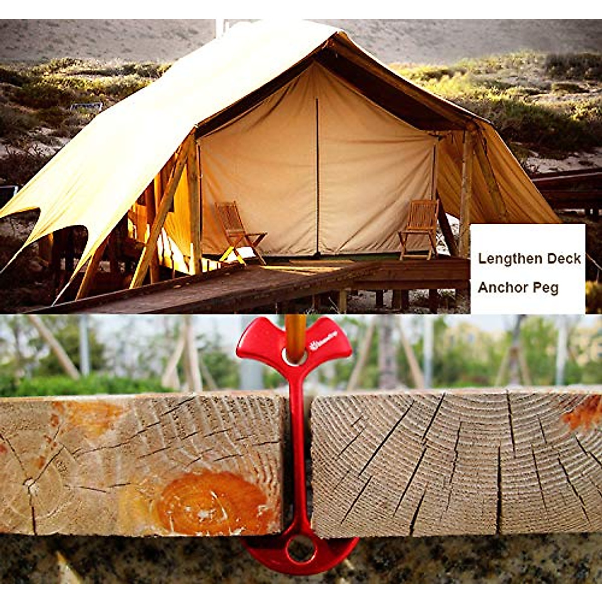 10pcs Fishbone Tent Stakes Pegs Lengthen Deck Nail Anchor Stopper Guyline Tensioner Camping Accessories(Red)