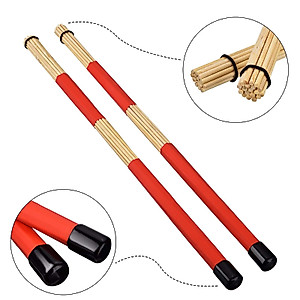 Drum Sticks Drum Wire Brushes Drum Brushes Drum Sticks Retractable Brushes Drums Sticks Drum Brushes Set for Jazz Acoustic Music Lover Gift Total 2 Pairs with Portable Storage Bag
