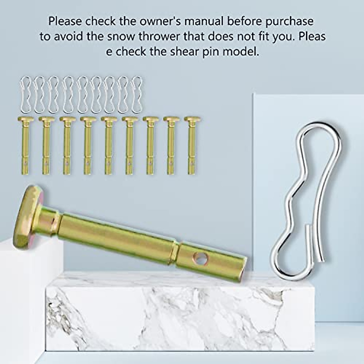 10-Pcs 738-04155 Snow Blower Shear Pins for Craftsman CMXGZAM241056 7188992, Snow Blower Models Starting with 247.XXXX