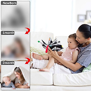 teytoy Baby Soft Cloth Book Set 6 PCS, Black and White High Contrast Baby Activity Crinkle Books for 0 3 6 9 12 Months Newborn Infants Babies Boys and Girls Early Educational Learning Toys