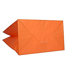 Party Favor Bag - 50 Pack Kraft Paper Lunch Bags - 5"x3"x9" (Orange)