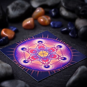 Metatron's Cube - Five Inch Mini Color Grid Card - 4 Color Printed