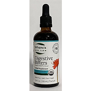 St. Francis Herb Farm - Digestive Bitters 100ml - Herbal Supplements - Organic, Non GMO, Vegan, Gluten Free, Dairy Free