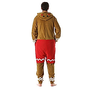 #FollowMe 6446-S Men's Adult Onesie/Mens Pajamas, Gingerbread Man, Small