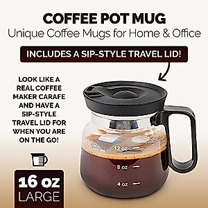 Cool Coffee Pot Mug - 16 oz Unique Coffee Mugs for Home and Office - Funny Novelty Mug That All Your Friends and Colleagues Will Ask About