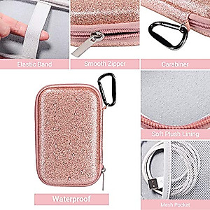 ULAK MP3 MP4 Player Case Bag Compatible with iPod Touch 7th/6th/5th Generation/Soulcker/Sandisk MP3 Player/G.G.Martinsen/Sony NW-A45 Fit for Earphones, USB Cable, Memory Cards, Glitter
