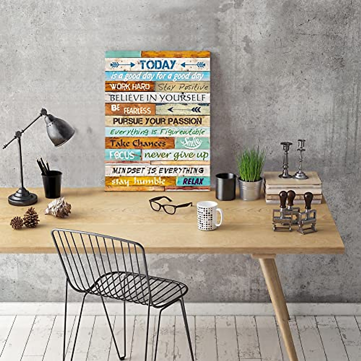 Inspirational Canvas Wall Art for Office, Home Office Wall Decor for Women, Quotes Wall Decor for Bedroom Living Room 12" X 16"